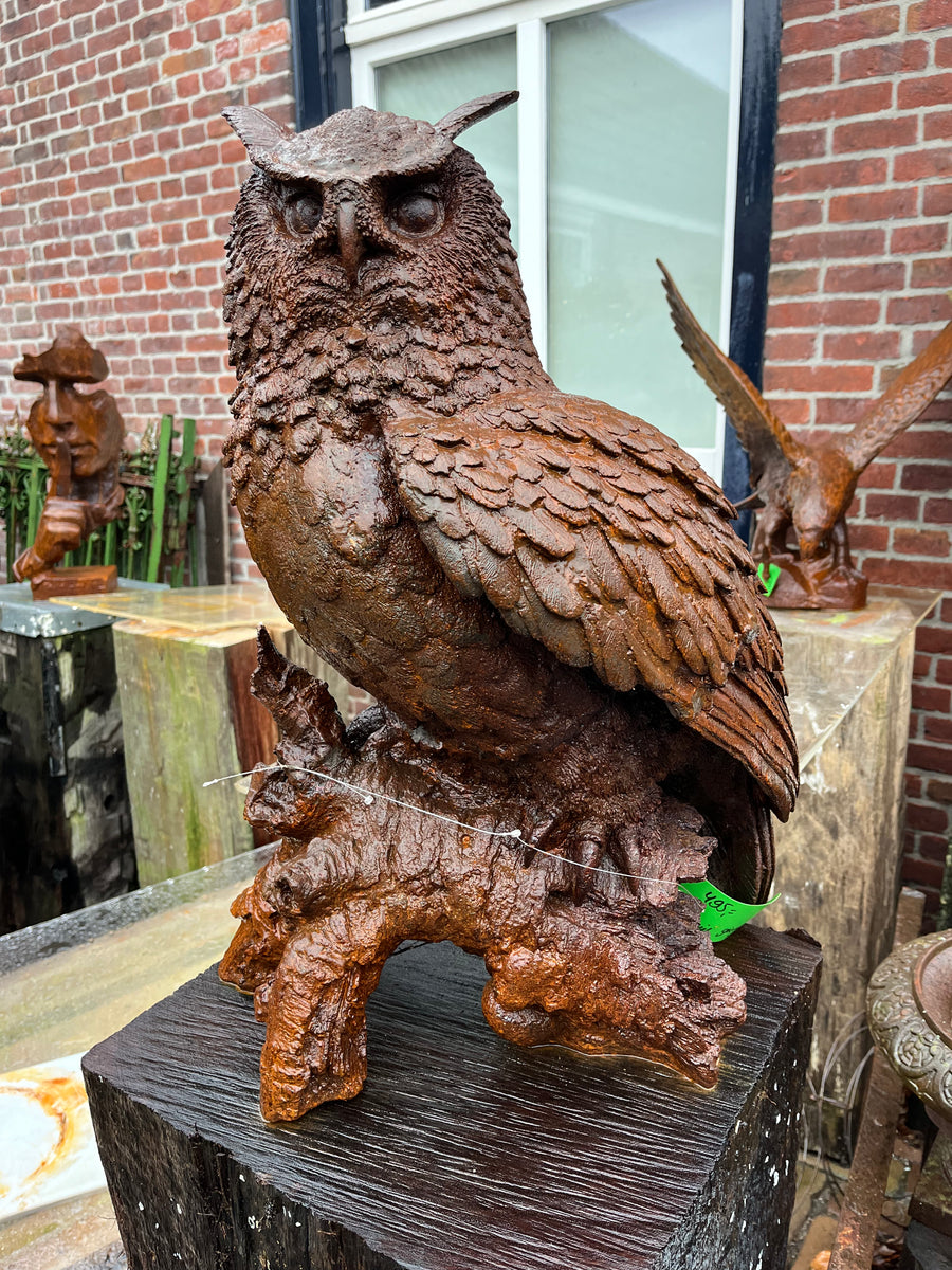 Grote gietijzeren uil | Brocante bij Ingie